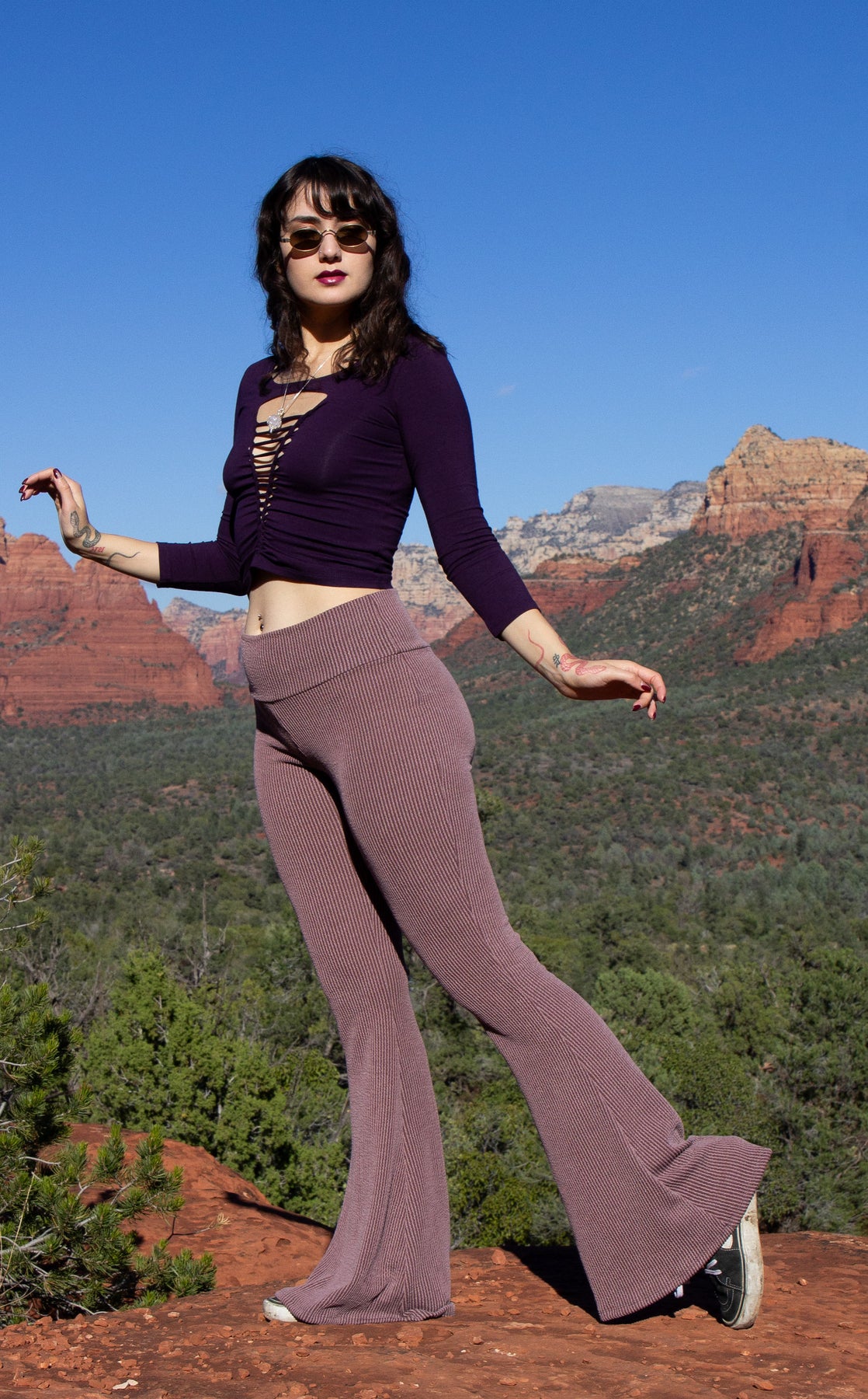 Mocha Ribbed Slim Bells – Warrior Within Designs